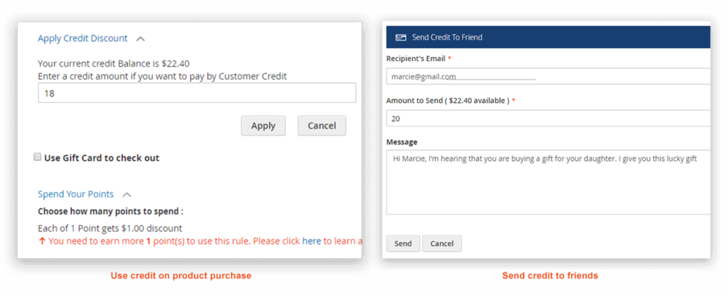 Magento 2 store credit module - one step less than a cash refund